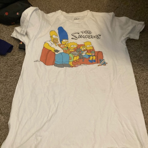 Simpsons | Tops | The Simpsons Sitting On The Couch Shirt | Poshmark